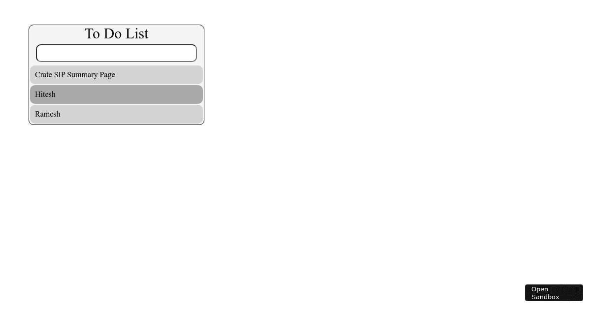 To Do List - Codesandbox