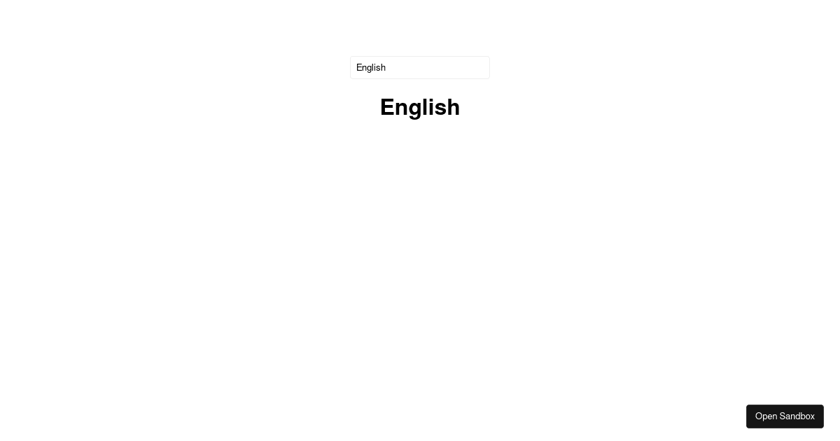 Setup Multilingual in React js using i18n module (forked) - Codesandbox Setup Multilingual in React js using i18n module (forked) - Codesandbox