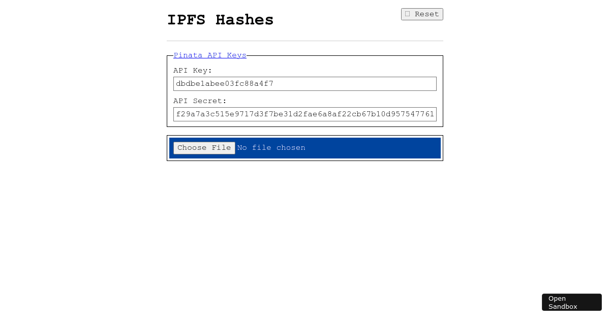 ipfs-hashes (forked) - Codesandbox