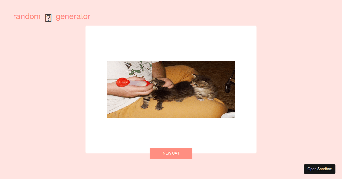 Random Cat Generator - Codesandbox