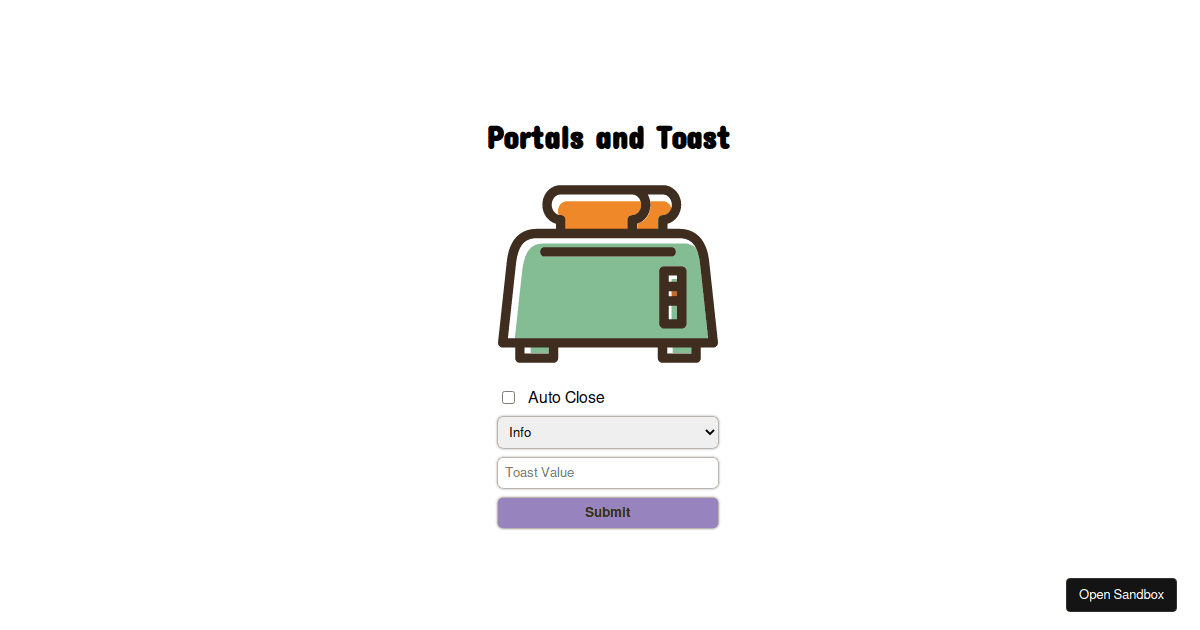 React Toast Notification Codesandbox