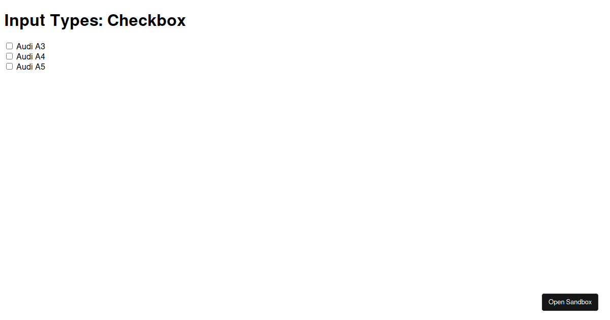 Input Types Checkbox Codesandbox