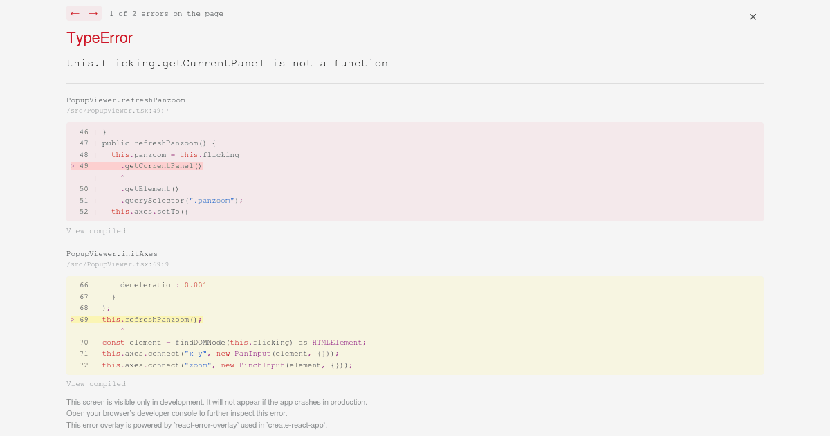 react-flicking and pinch zoom - Codesandbox