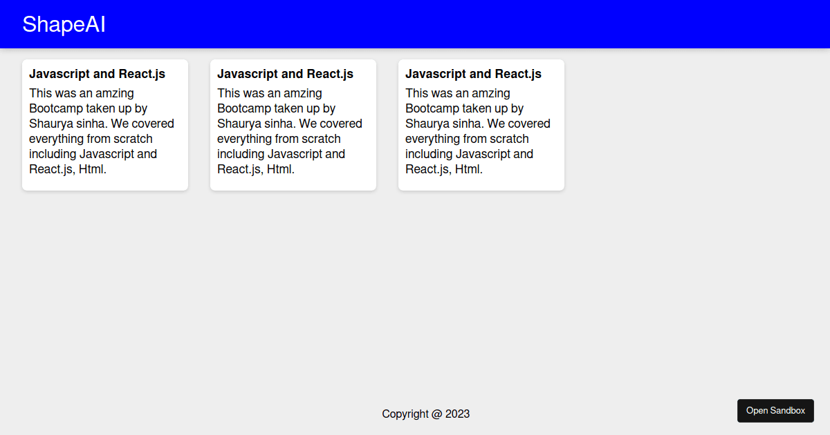 Shape AI - Codesandbox