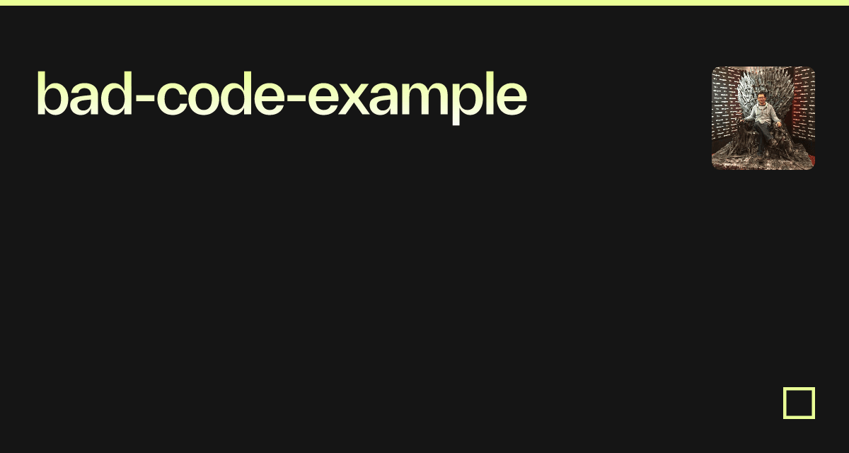 Bad Code Example Codesandbox 7852