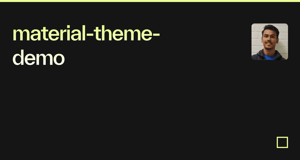 material-theme-demo - Codesandbox