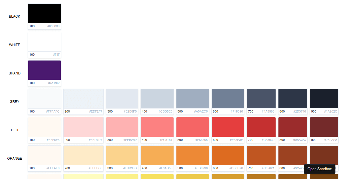 Color palette - Codesandbox