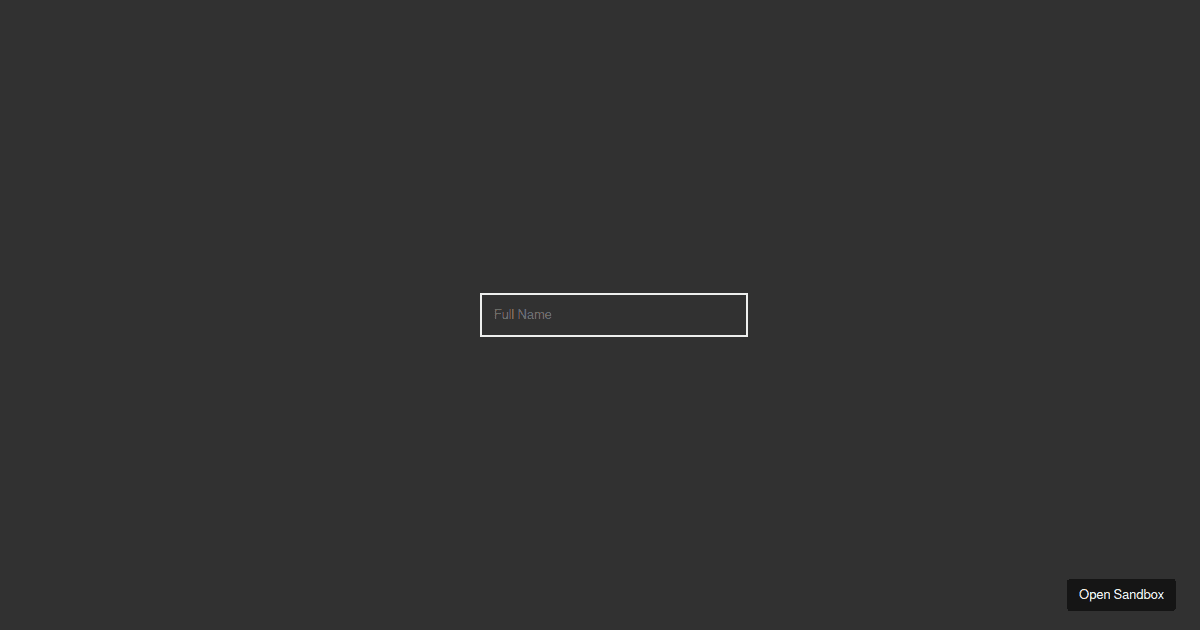 Simple Input Animation - Codesandbox