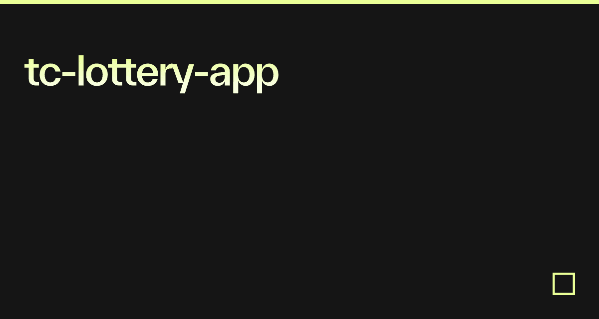 tc-lottery-app - Codesandbox