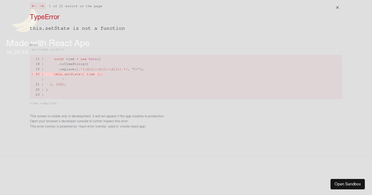 React Ape Example Codesandbox