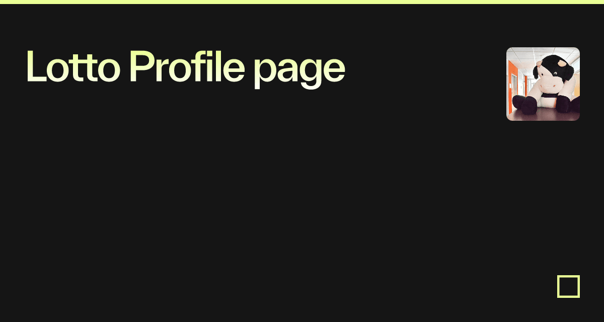 Lotto Profile page - Codesandbox