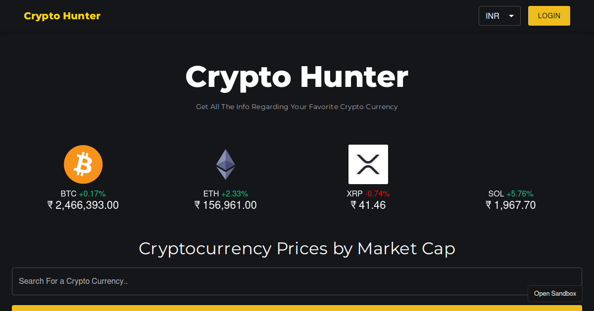 crypto-tracker - Codesandbox