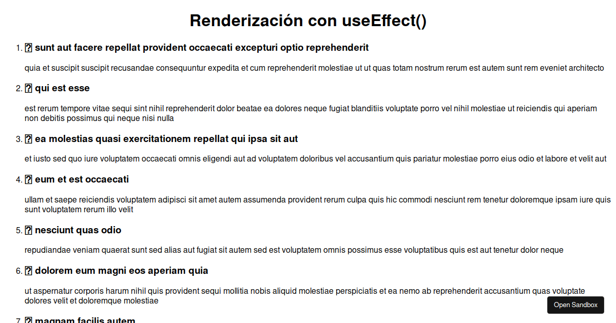 2 useEffect() - Codesandbox