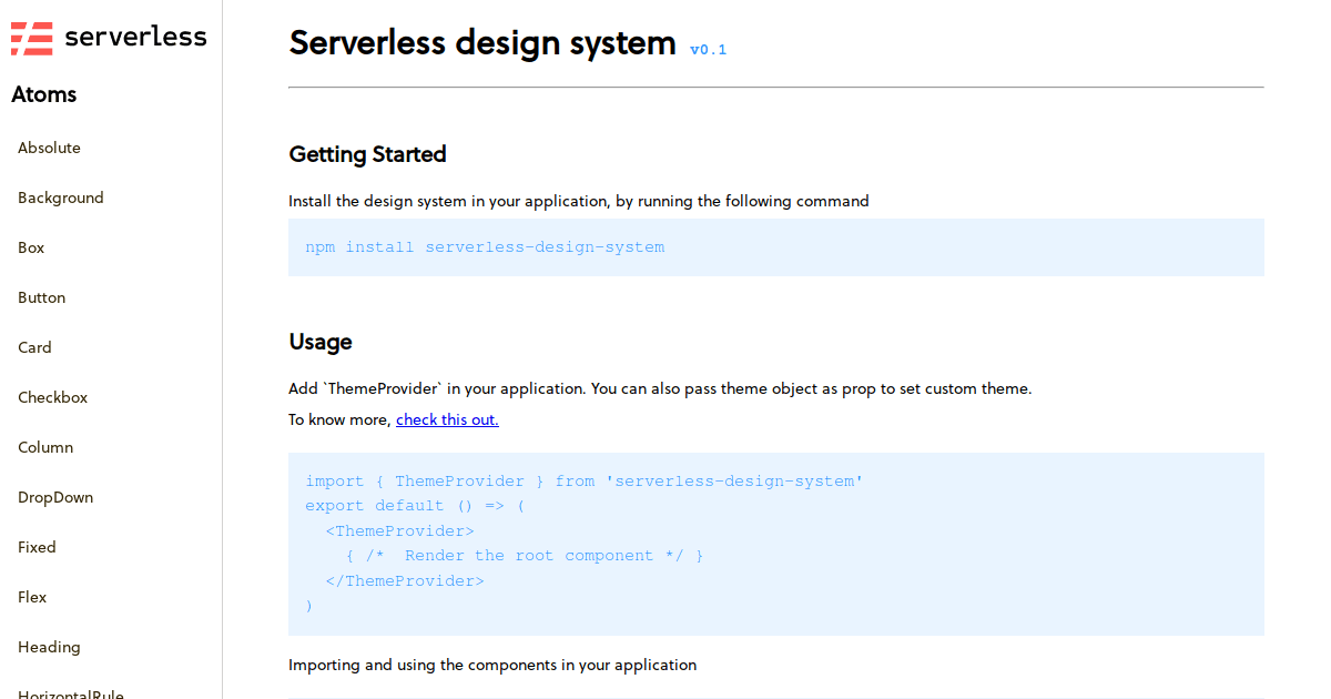 Design system for serverless - Codesandbox