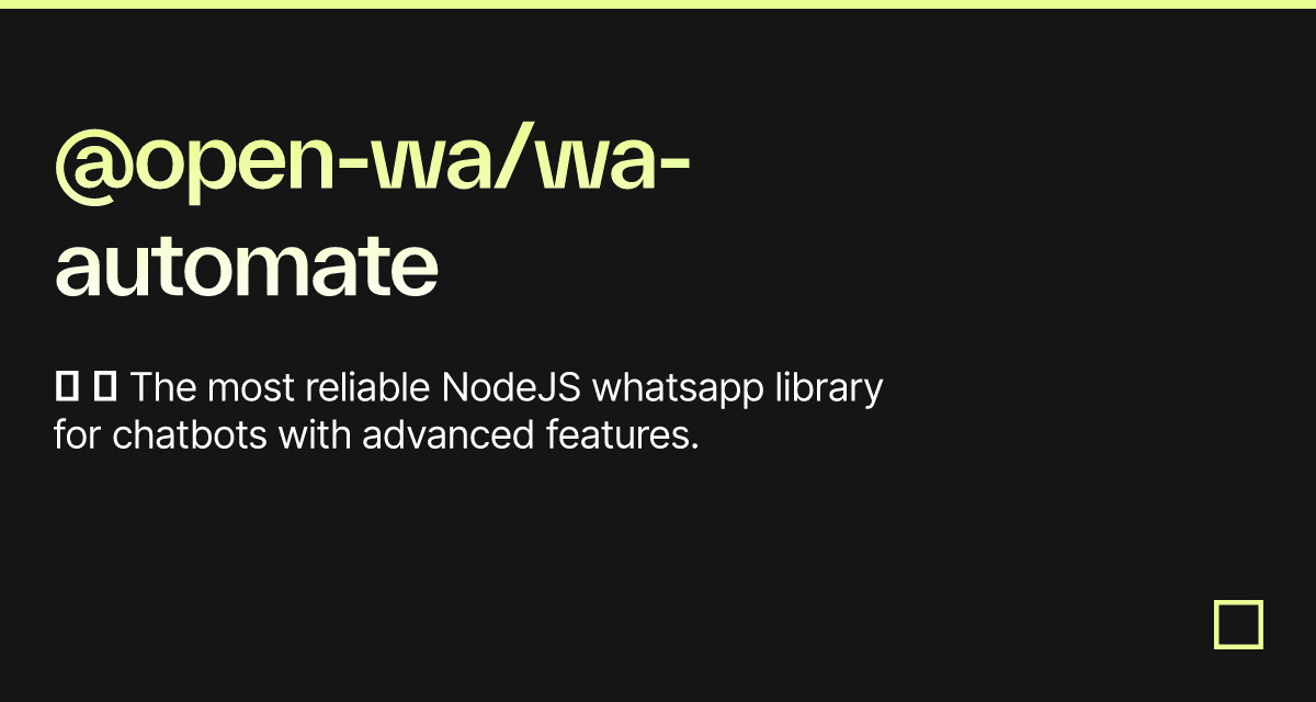 @open-wa/wa-automate - Codesandbox