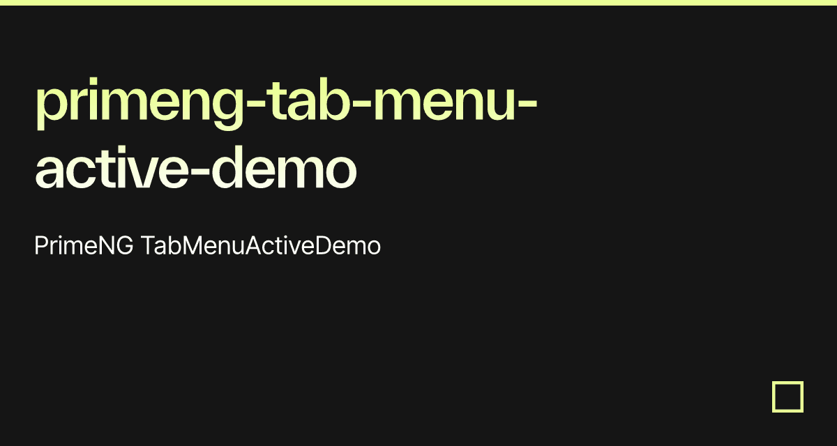 Primeng Tab Menu Active Demo Codesandbox 