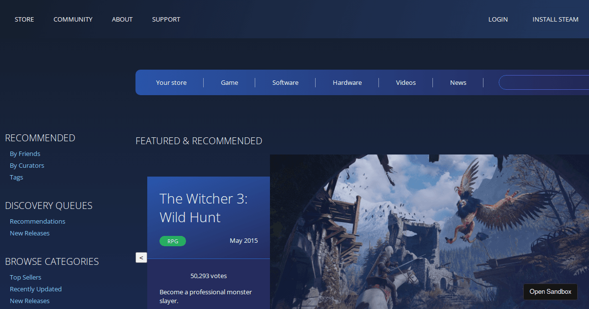 steam-redesign - Codesandbox