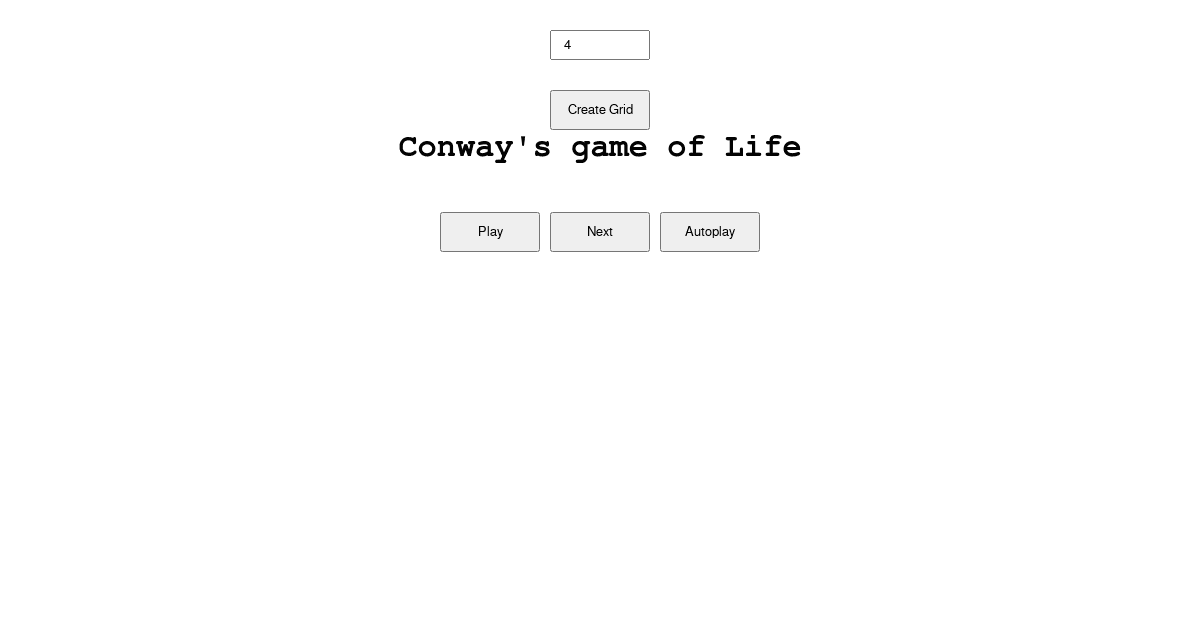 Conway's game of Life - Codesandbox