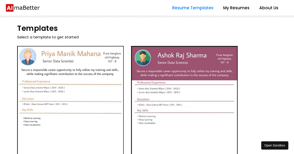 resume-builder - Codesandbox