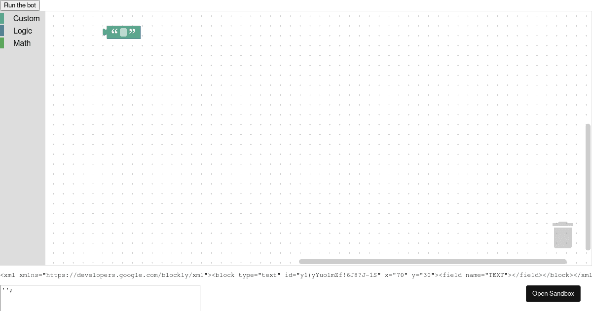 reactblockly-customblocks - Codesandbox