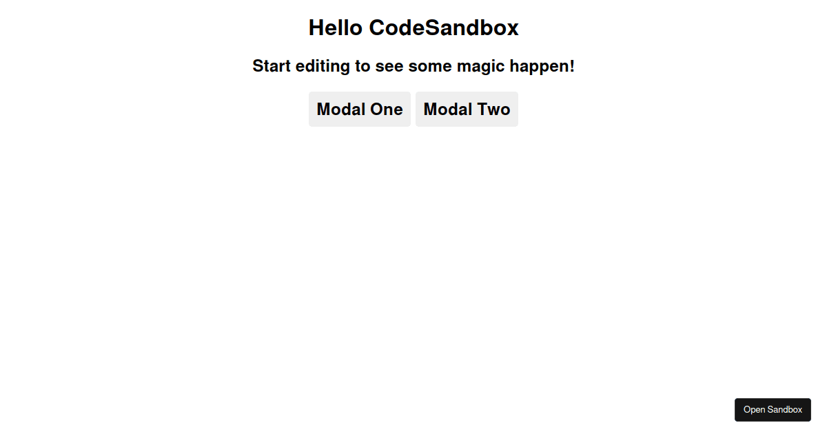 React Modal Codesandbox