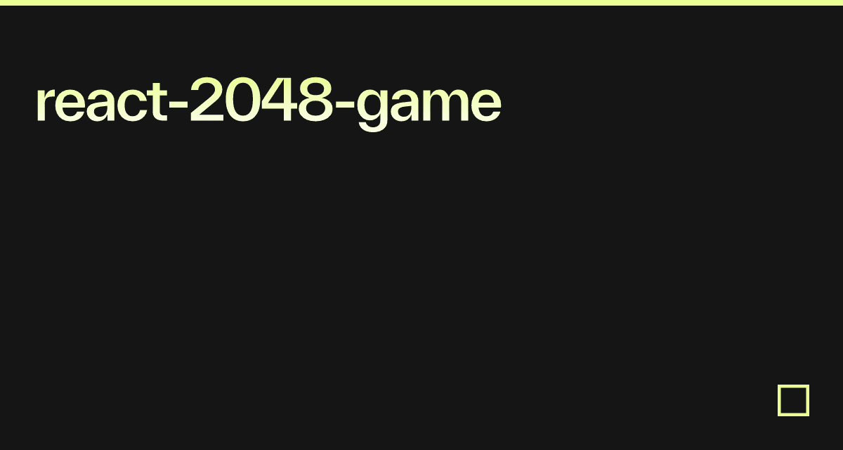 react-2048-game - Codesandbox