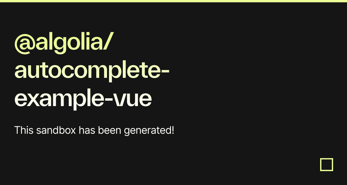 @algolia/autocomplete-example-vue - Codesandbox