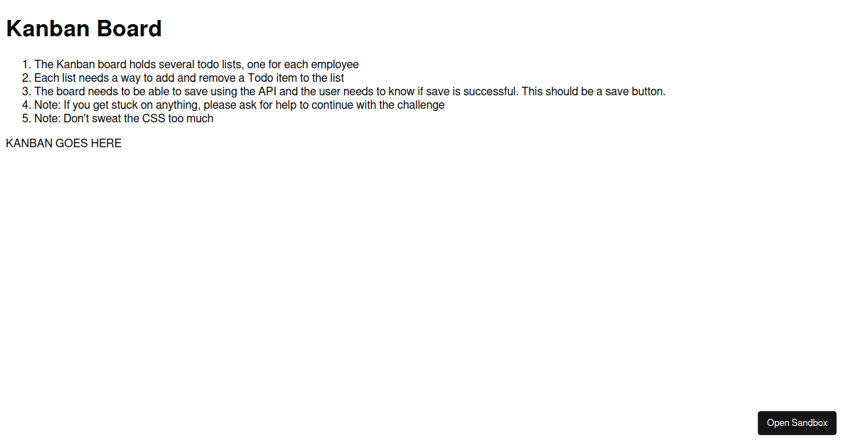 Kanban (template) - Codesandbox