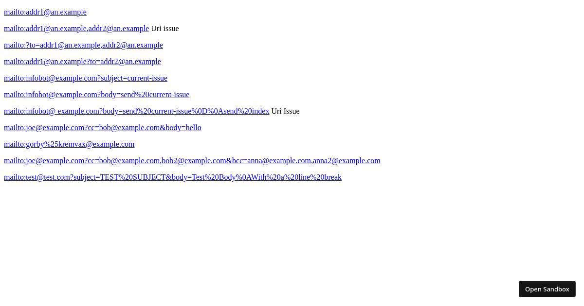 MailtoLinks - Codesandbox
