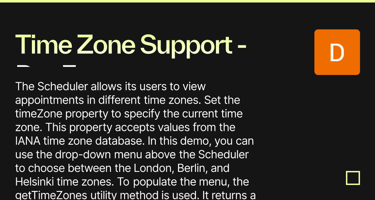 Time Zone Support - DevExtreme Scheduler (forked) - Codesandbox