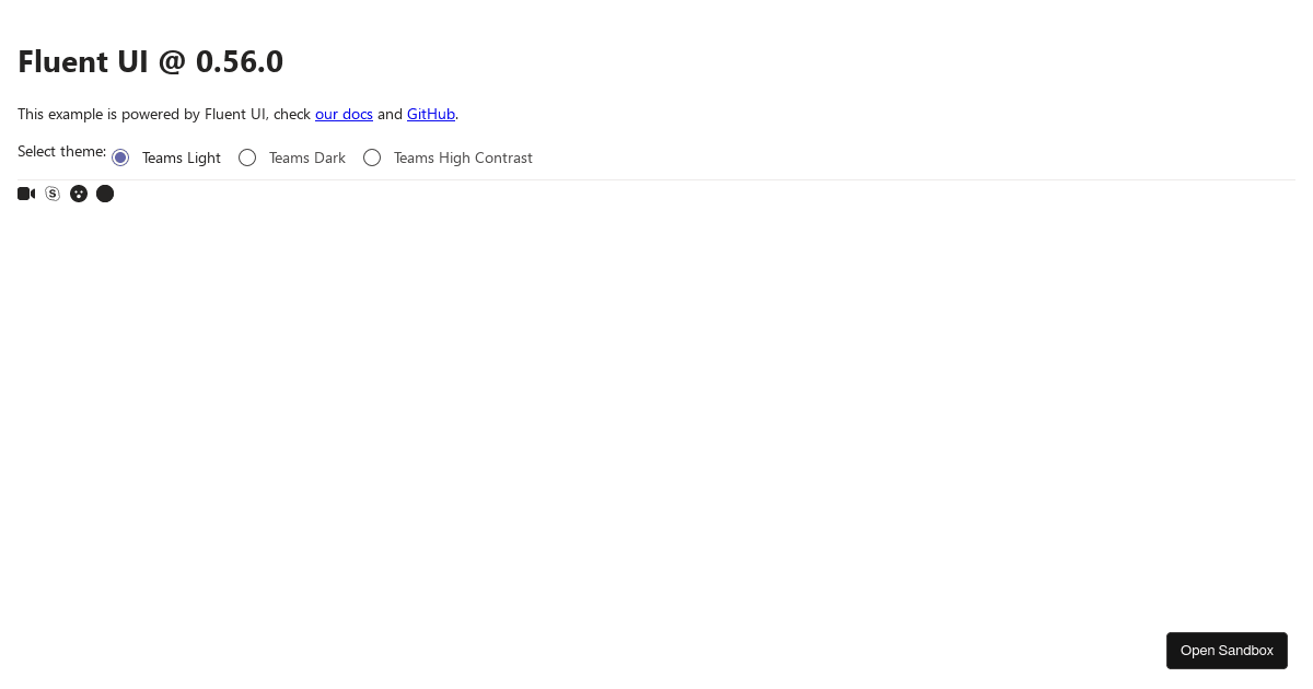 Fluent Ui Example Codesandbox