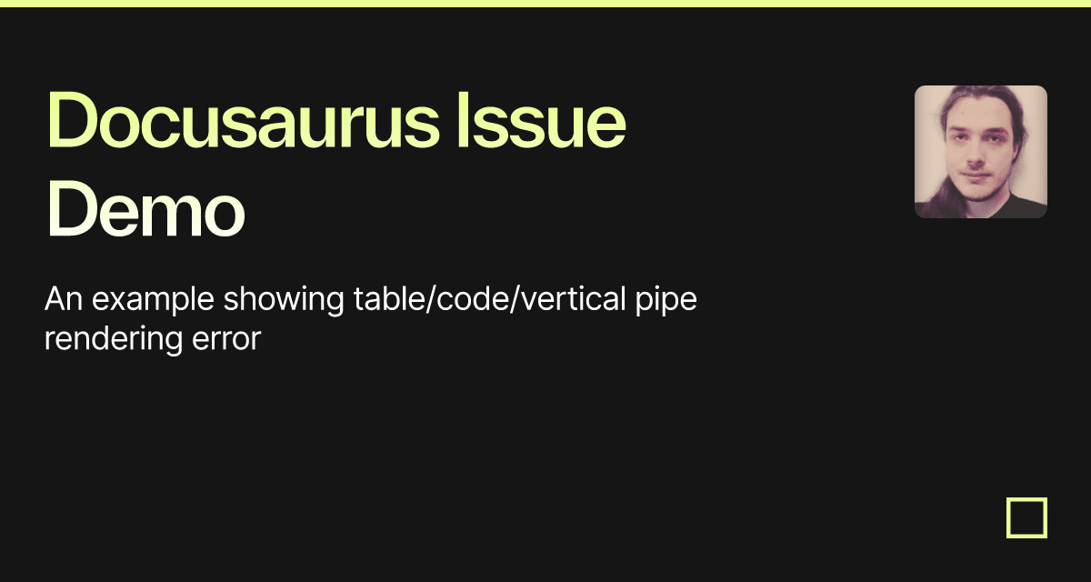 Docusaurus Issue Demo Codesandbox