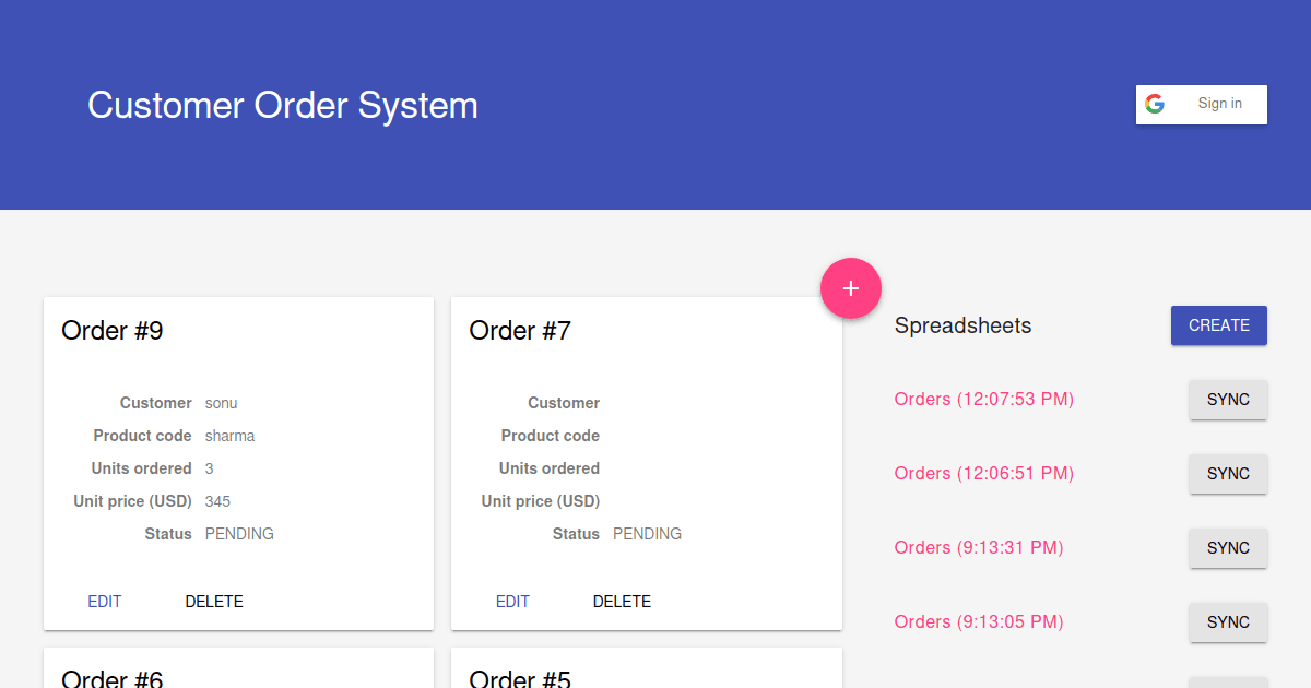 sheets-api-codelab - Codesandbox