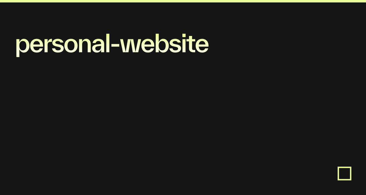 personal-website - Codesandbox