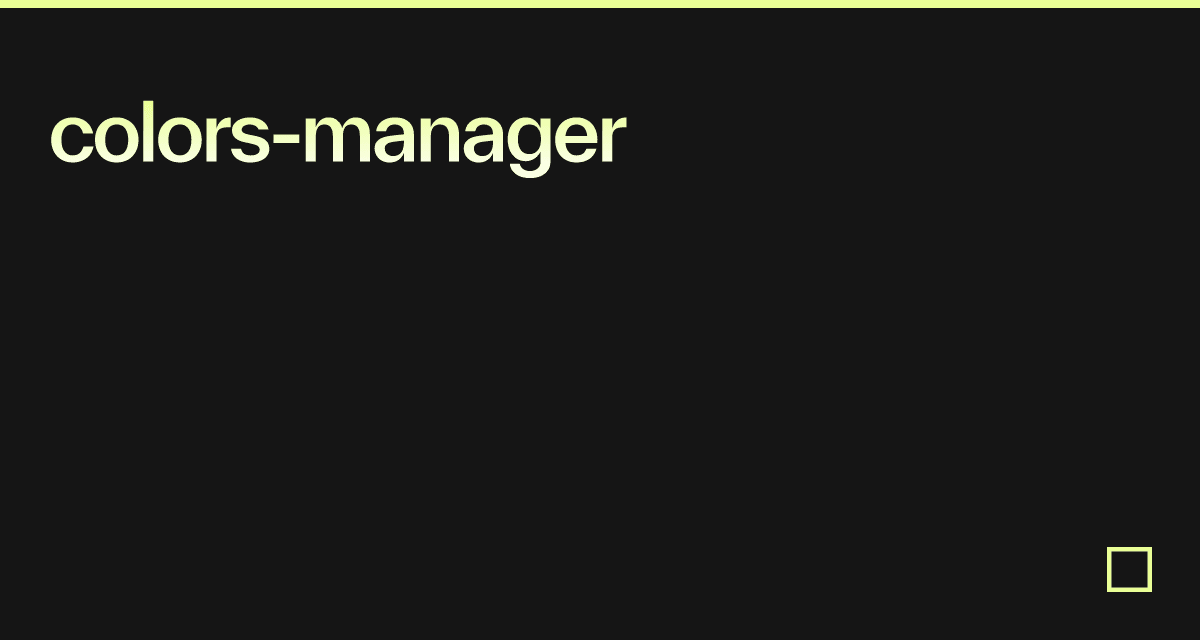 colors-manager - Codesandbox