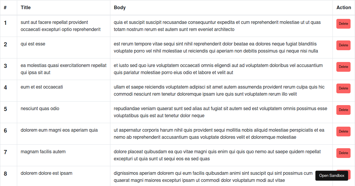 Action Buttons React Mdbdatatable Codesandbox