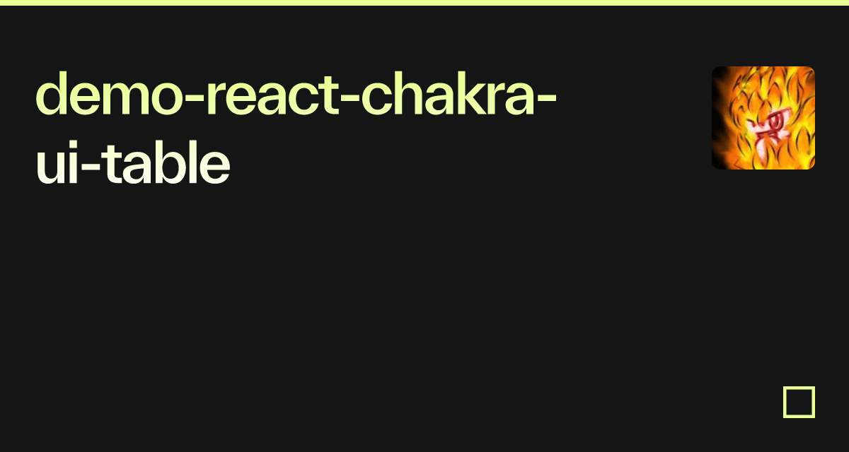 demo-react-chakra-ui-table - Codesandbox demo-react-chakra-ui-table - Codesandbox