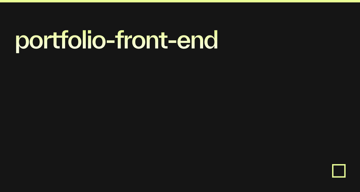 portfolio-front-end - Codesandbox