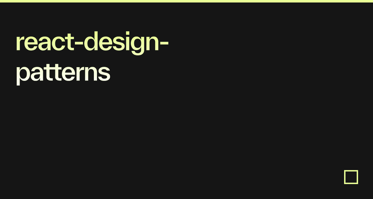 react-design-patterns - Codesandbox