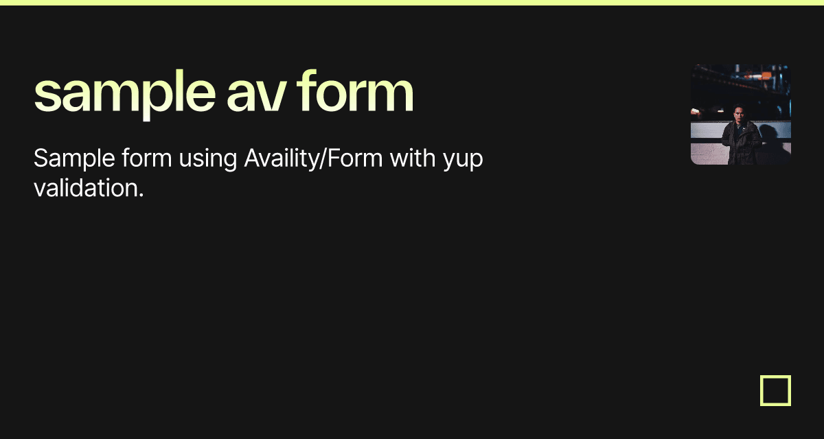 sample av form - Codesandbox