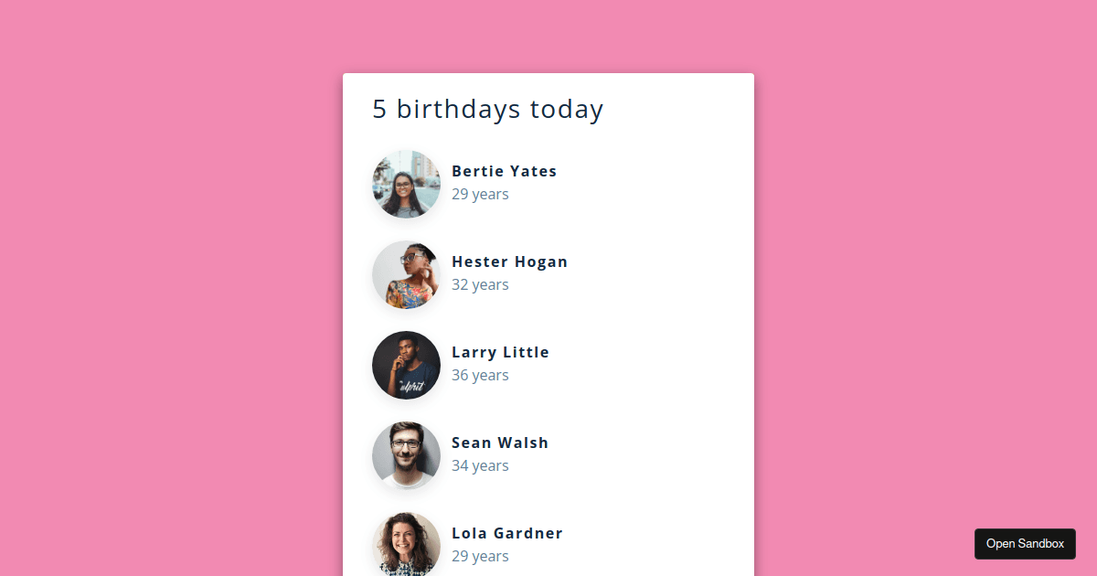 birthday-reminder - Codesandbox