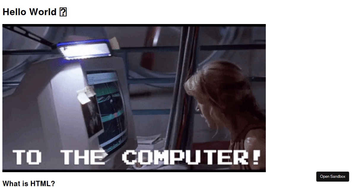 HTML Example - Codesandbox