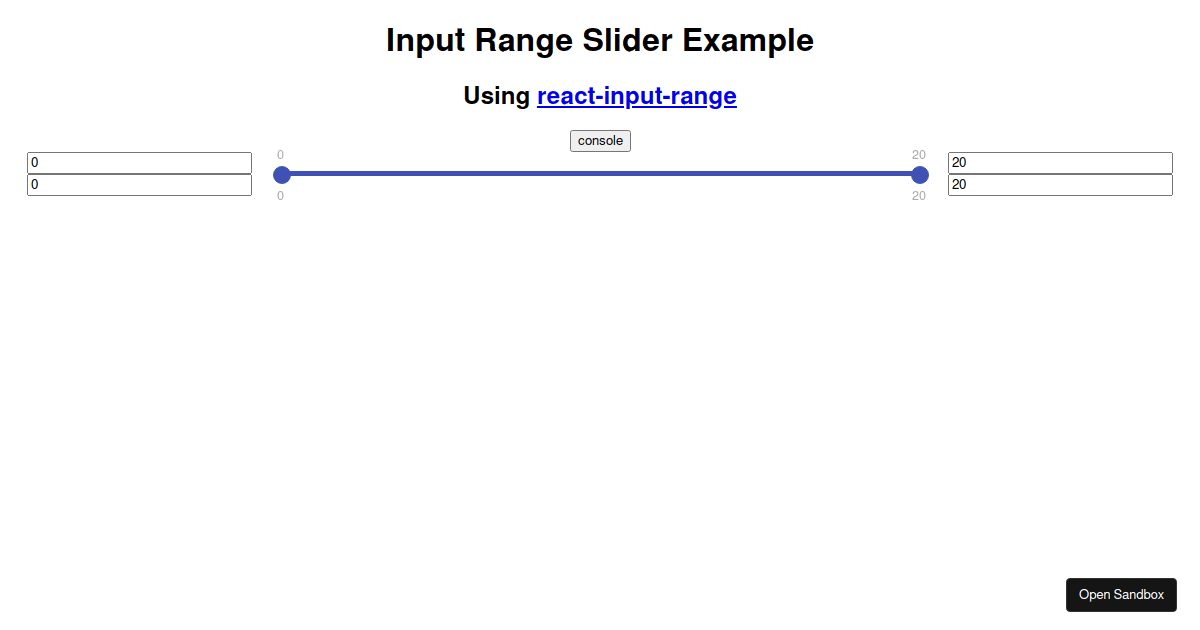 React - input-range - Codesandbox