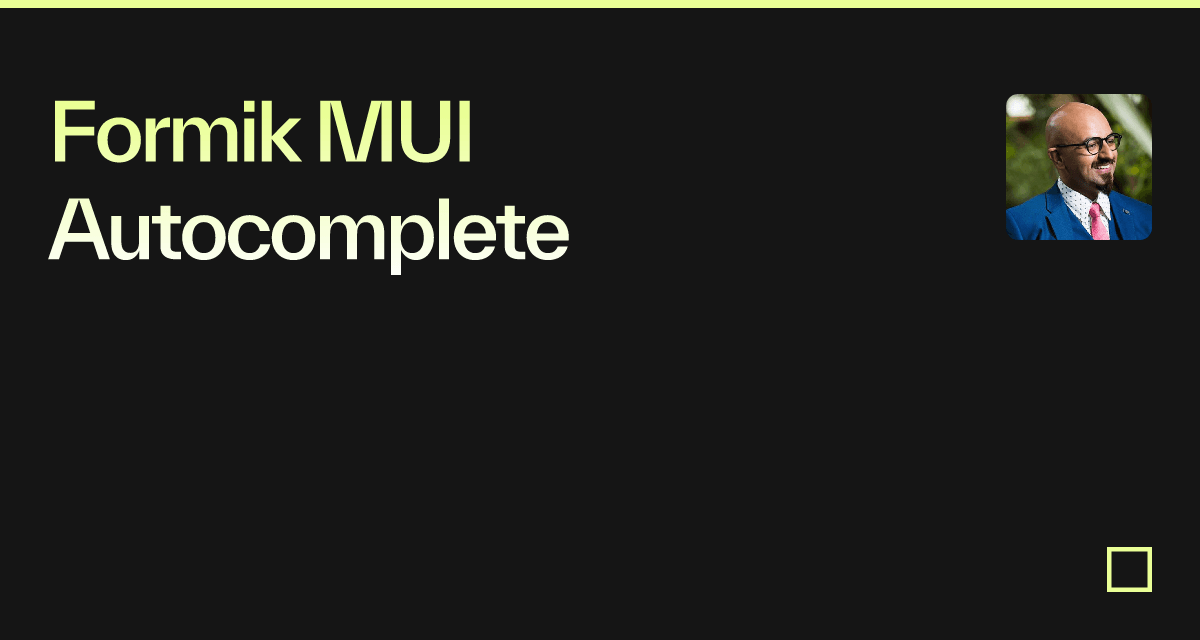 Formik MUI Autocomplete - Codesandbox