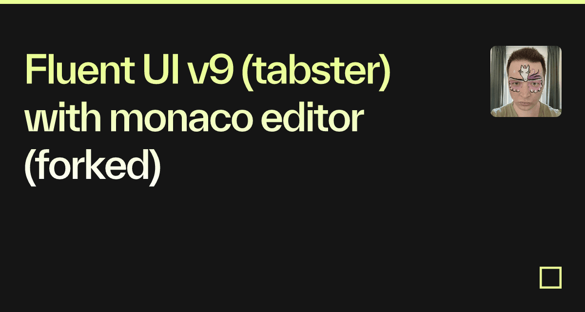 Fluent Ui V9 Tabster With Monaco Editor Forked Codesandbox 