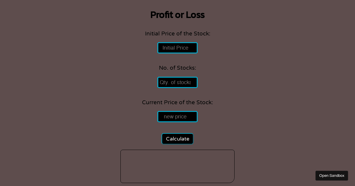 profit-and-loss - Codesandbox
