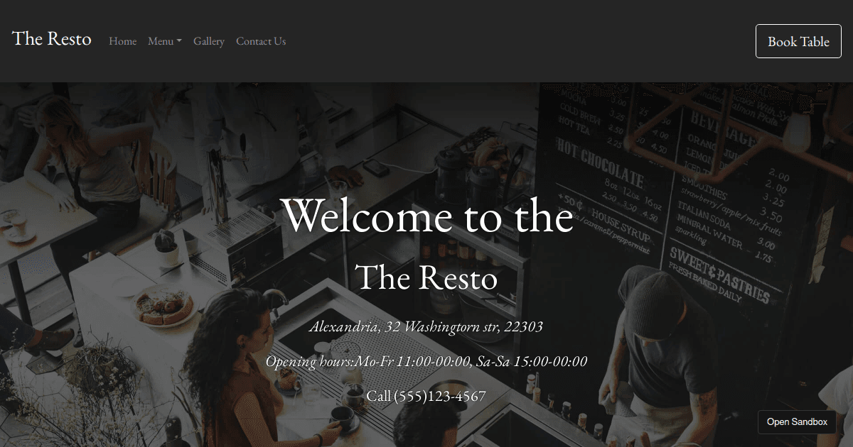 Restro WebXP Template - Codesandbox