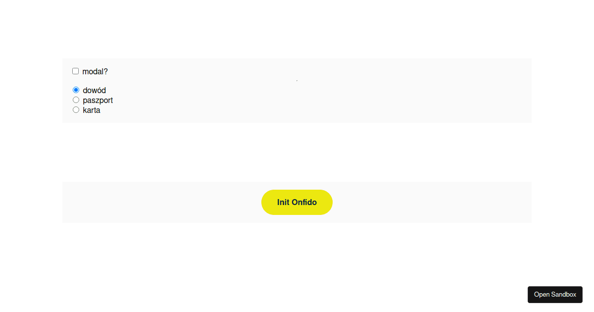 Onfido PoC (forked) - Codesandbox
