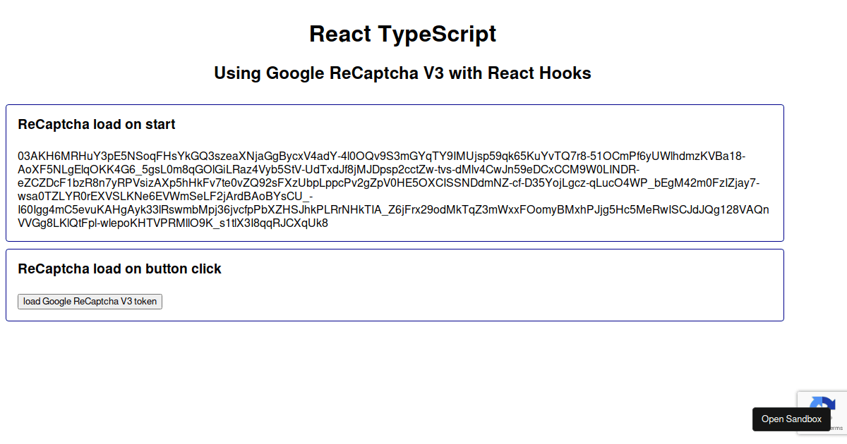 typescript google re-captcha v3 react (hooks) - Codesandbox typescript google re-captcha v3 react (hooks) - Codesandbox