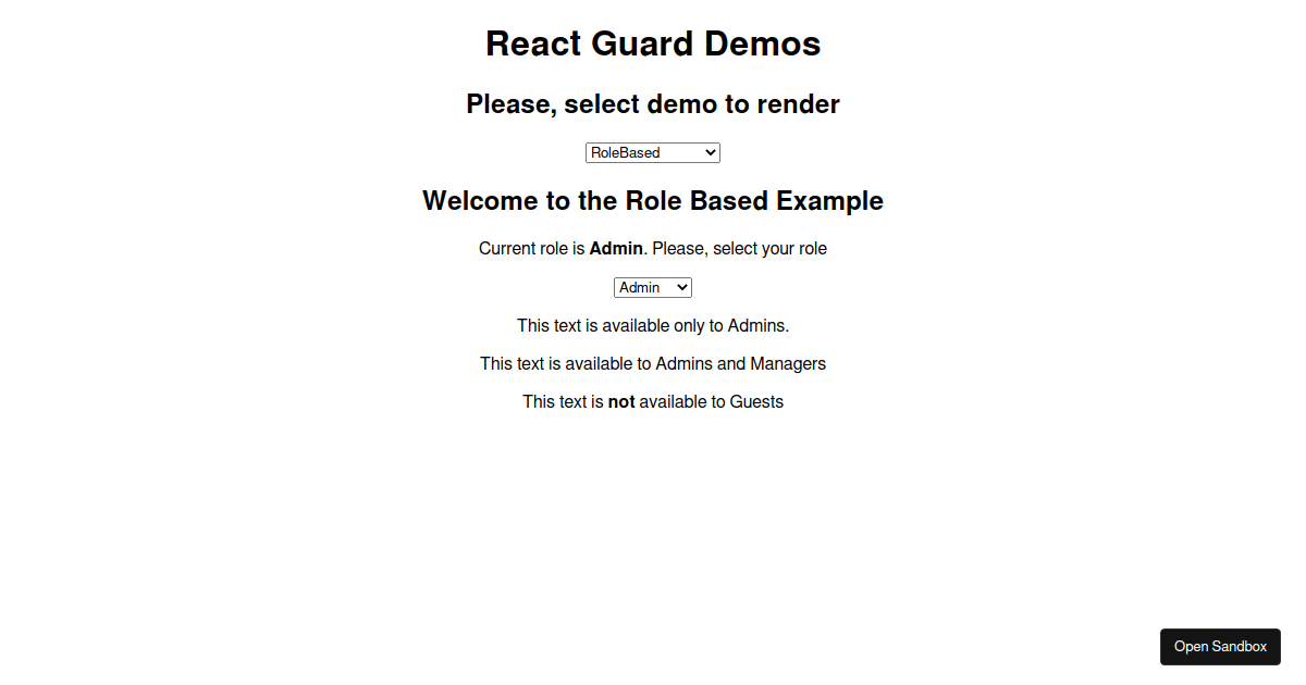react-rbac-guard-demo - Codesandbox
